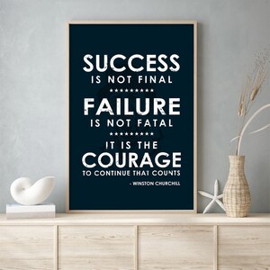 Winston Churchill Quotes Poster Motivational Inspiration Quotes Wall ...
