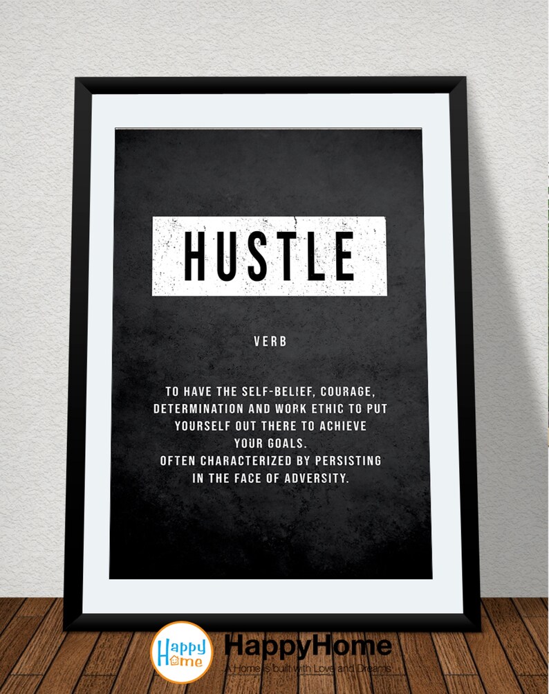 Hustle Wall Art Motivational Wall Art Poster Inspirational - Etsy