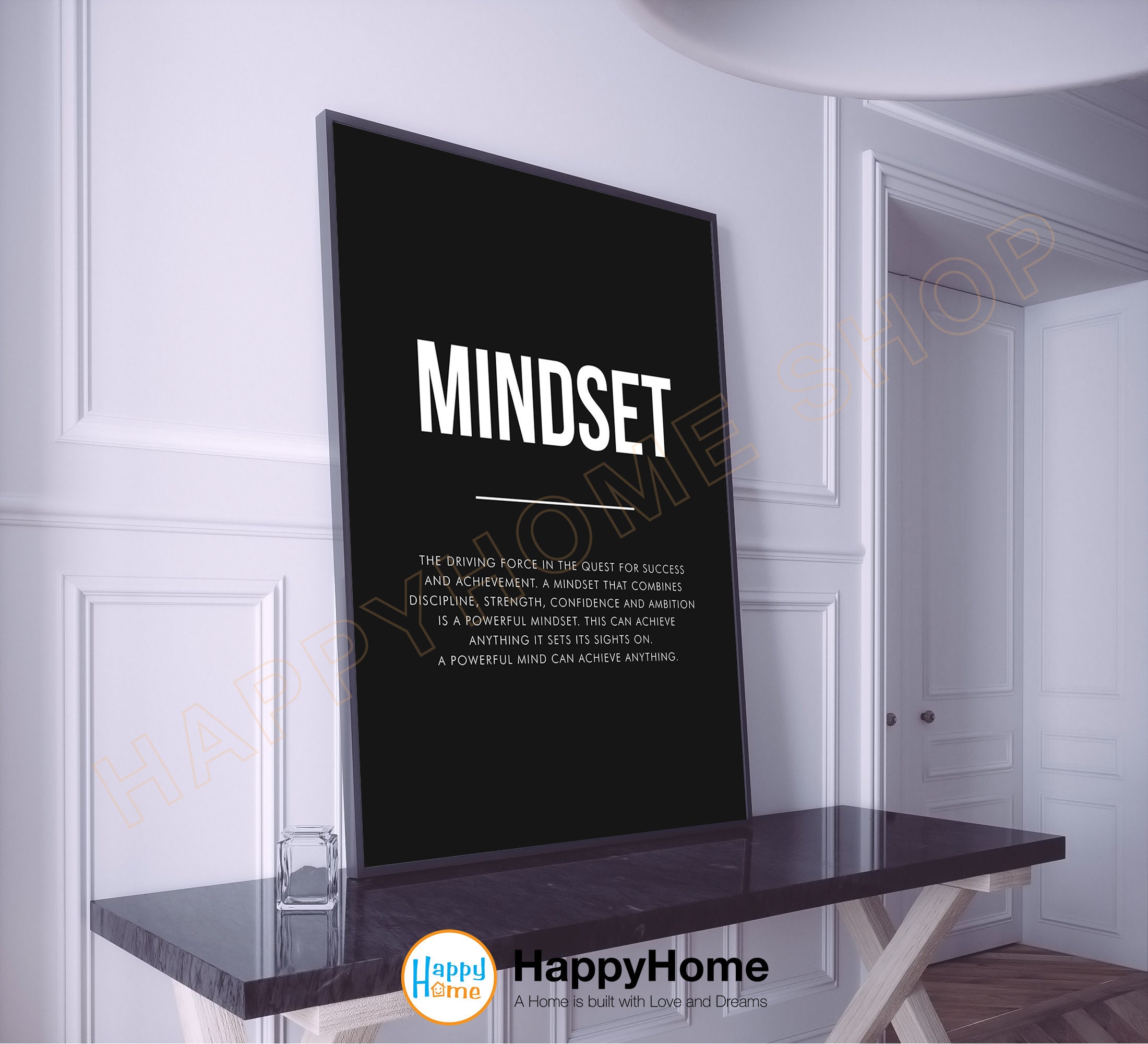 Mindset Definition Wall Art Motivational Wall Art - Etsy