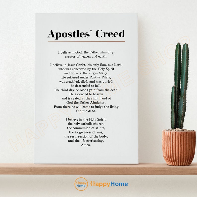 The Apostles' Creed Wall Art Bible Verse Scripture Prints Christian ...