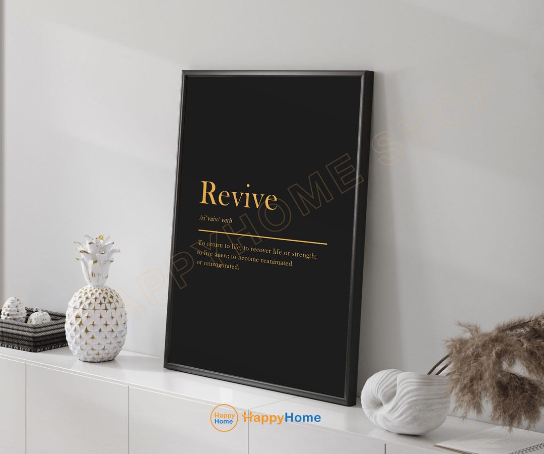 Revive Definition Wall Art Motivational Quotes Inspirational Poster ...