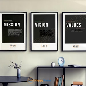 Personalized Business Statement Our Vision Our Mission Our Values Wall ...