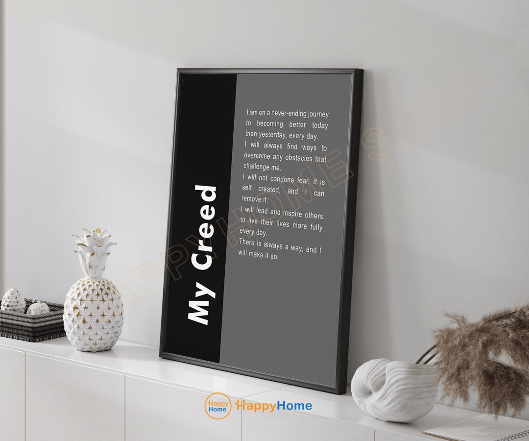 My Creed Wall Art Motivational Quotes Inspirational Poster Print Office ...