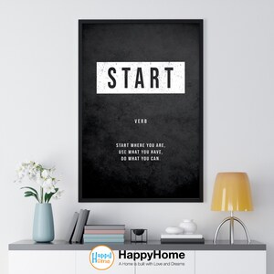 Start Definition Poster Motivational Wall Art | Inspirational Wall Art ...
