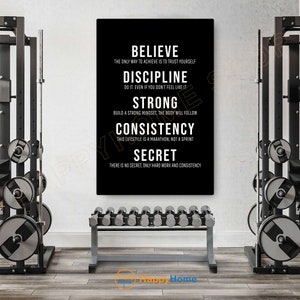 Gym Values Quotes Wall Art Workout Room Decor Gym Poster Fitness Prints ...