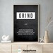 Grind Definition Poster Motivational Wall Art Inspirational Wall Art ...