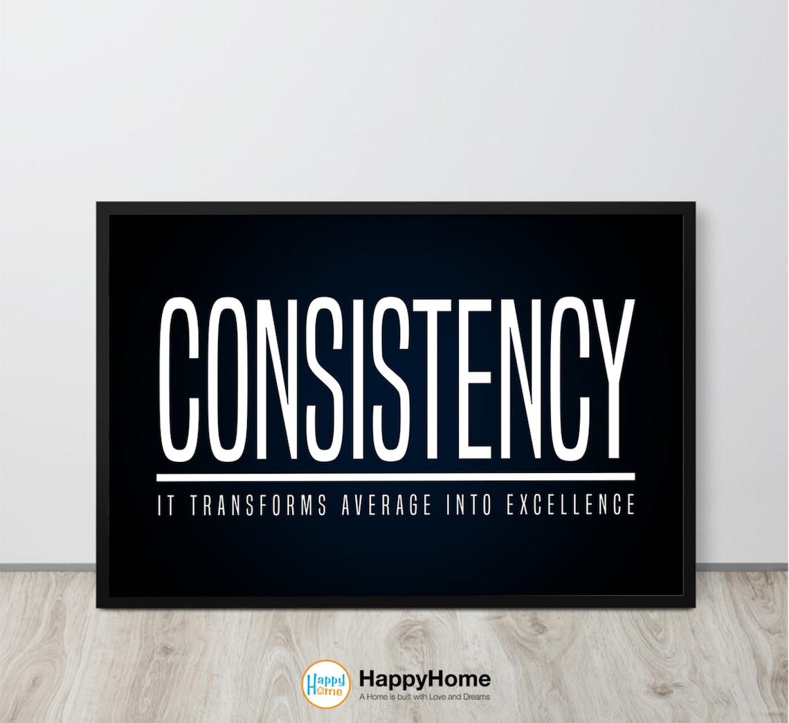 Consistency Definition Motivational Wall Art | Inspirational Wall Art ...