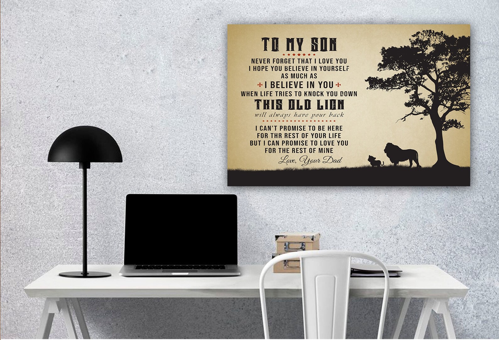 Father and Son Lion Inspirational Quotes Poster I Believe in You | Lion ...