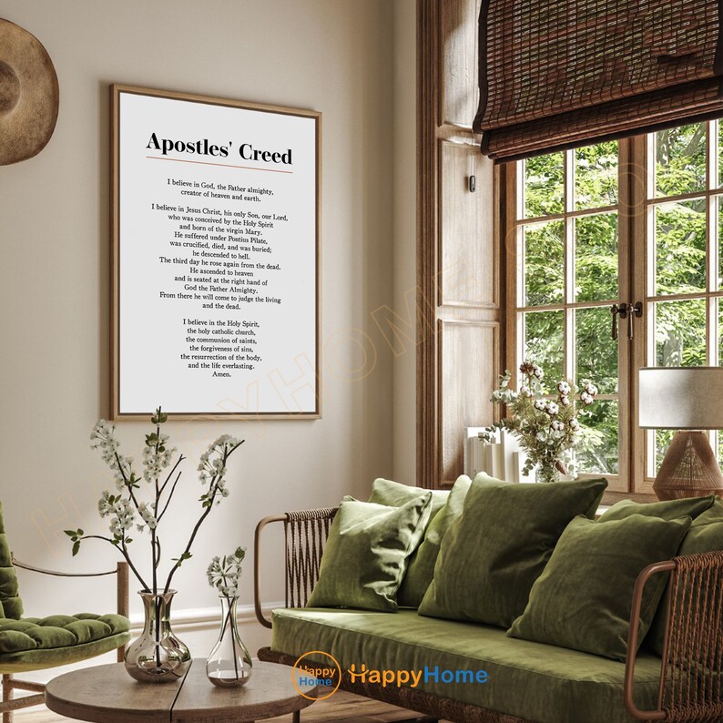 The Apostles' Creed Wall Art Bible Verse Scripture Prints Christian ...