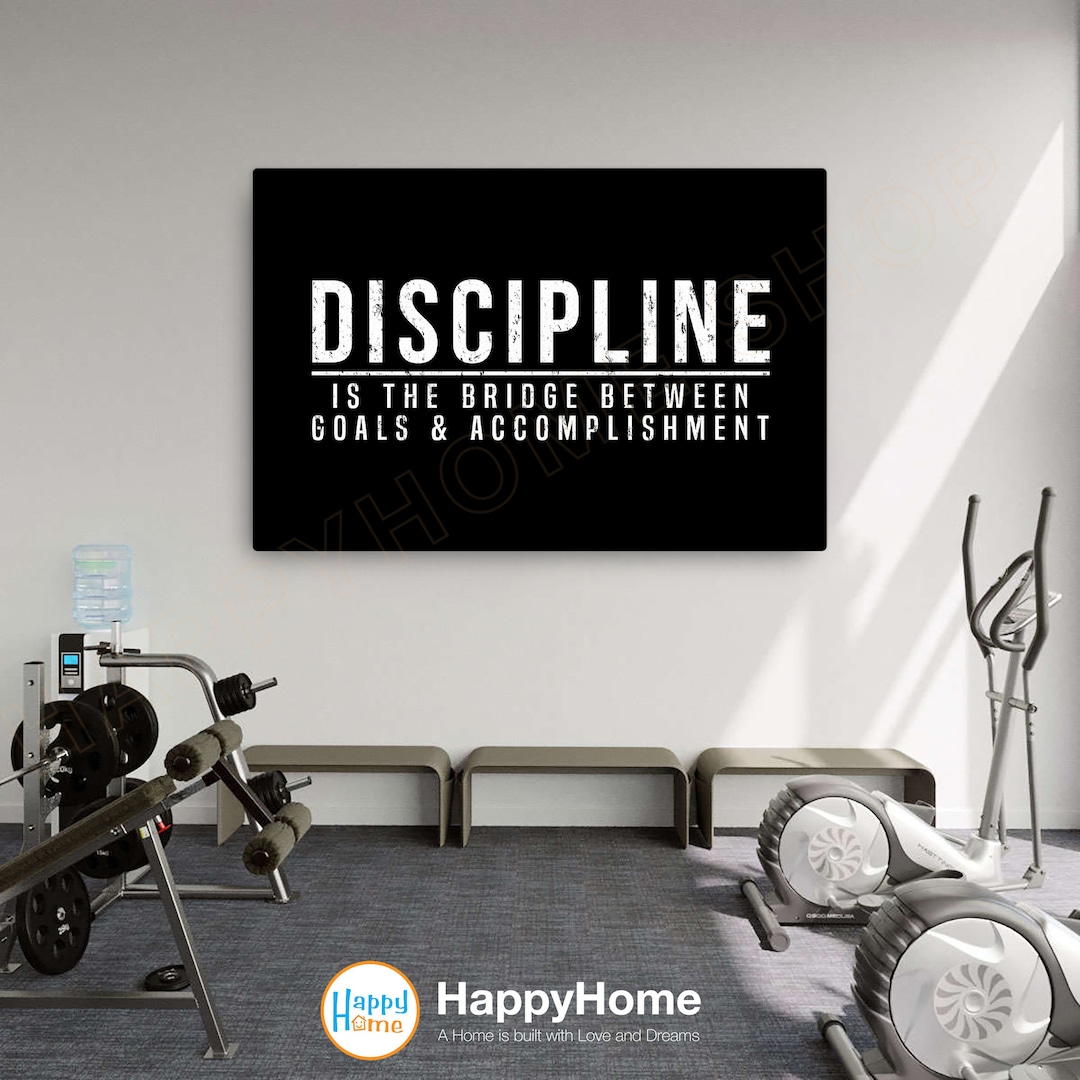 Discipline Definition Wall Art Workout Room Decor Gym Poster Fitness ...