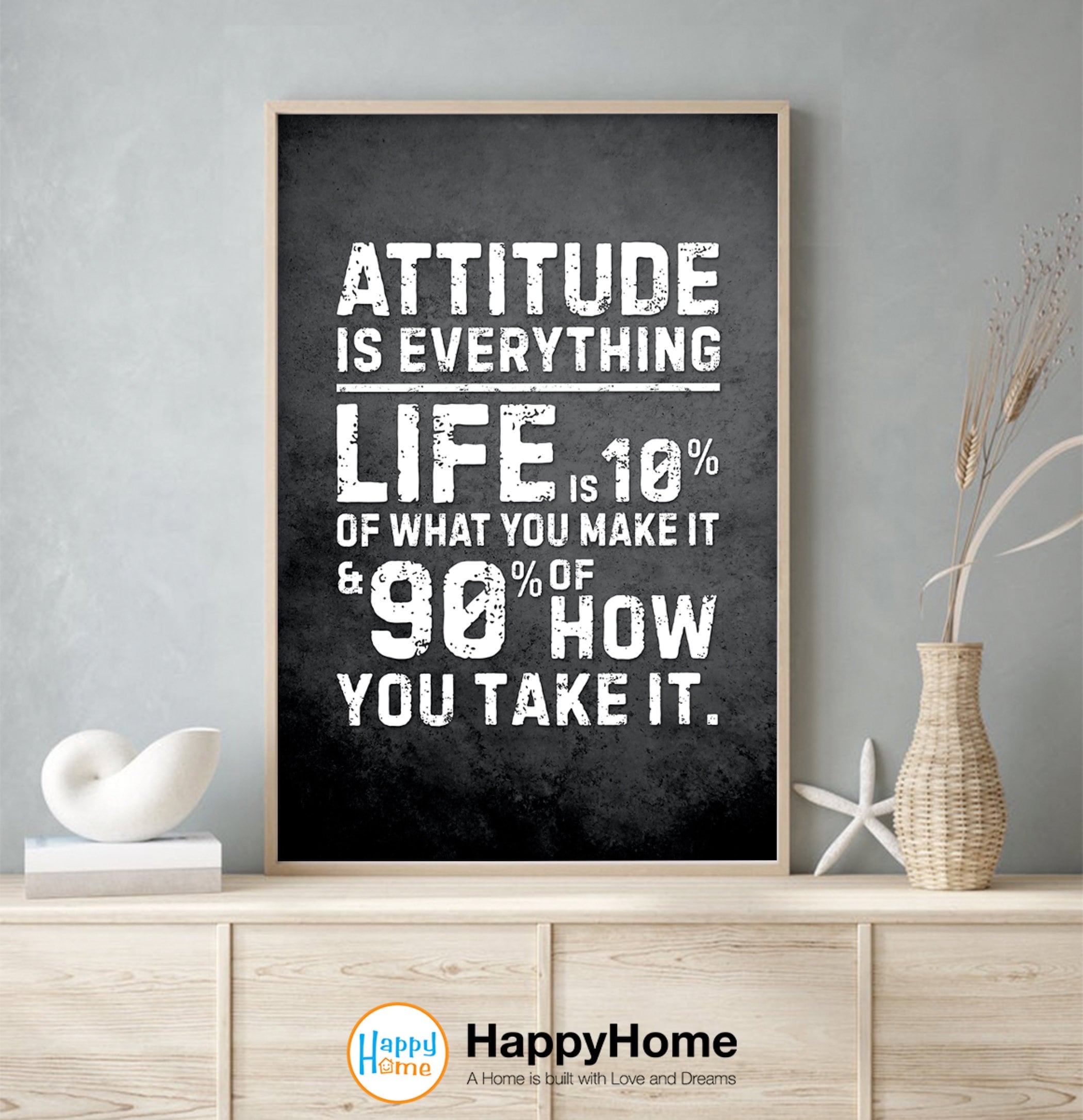 Attitude is Everything Motivational Inspirational Quotes Wall Art Decor ...