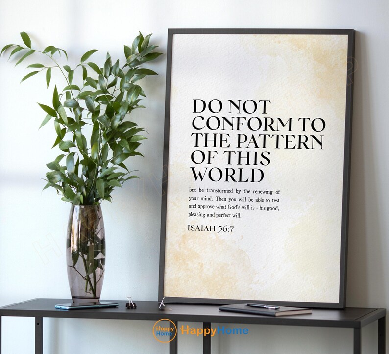 Romans 12:2 Bible Verse Wall Art Do Not Conform to the Pattern of This ...