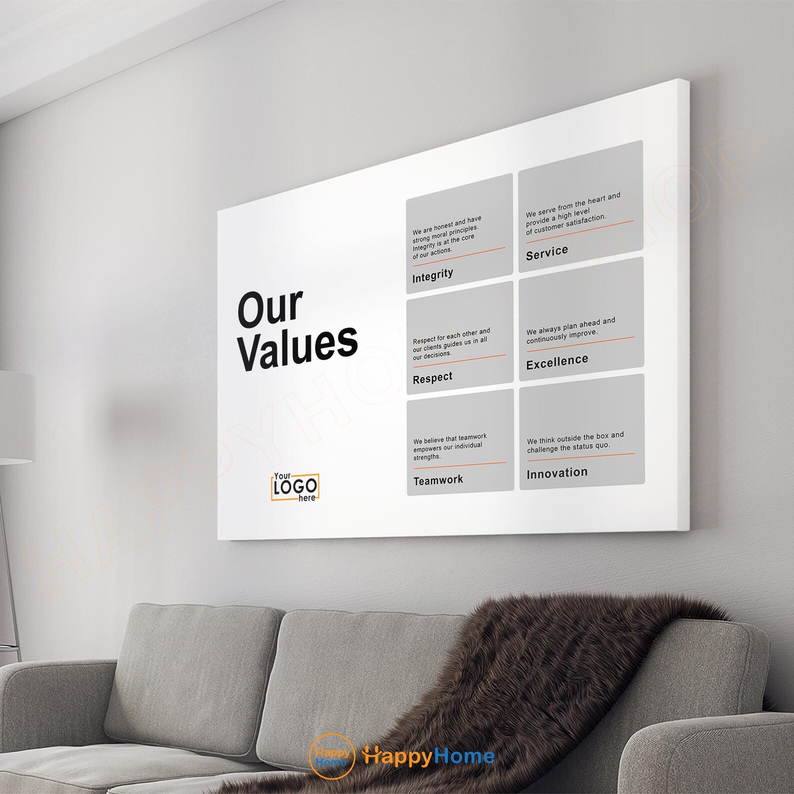 Personalized Company Our Values Wall Art Custom Business Core Values ...