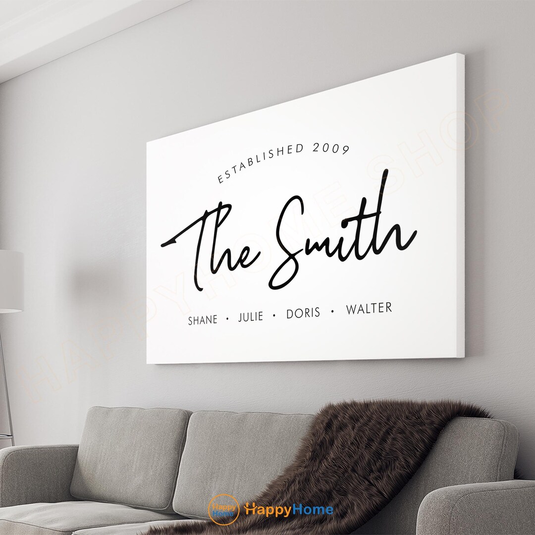 Personalized Family Name Sign Custom Last Name Print Personalized ...