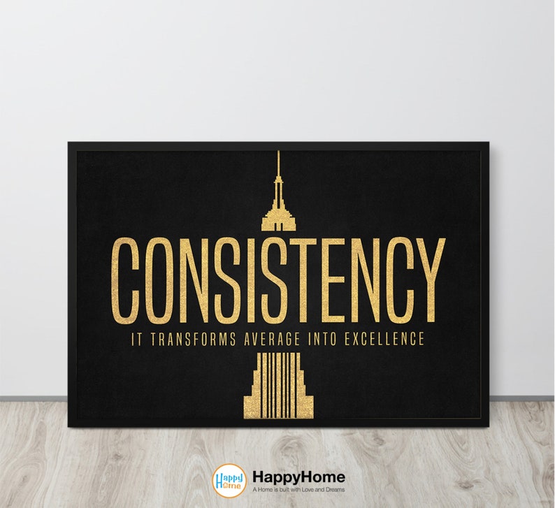 Consistency Definition Motivational Wall Art Inspirational - Etsy