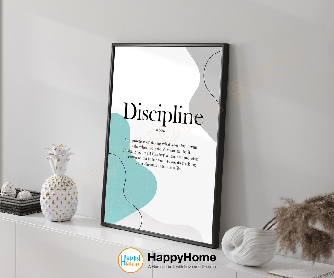 Discipline Definition Wall Art Motivational Quote Inspirational Print ...