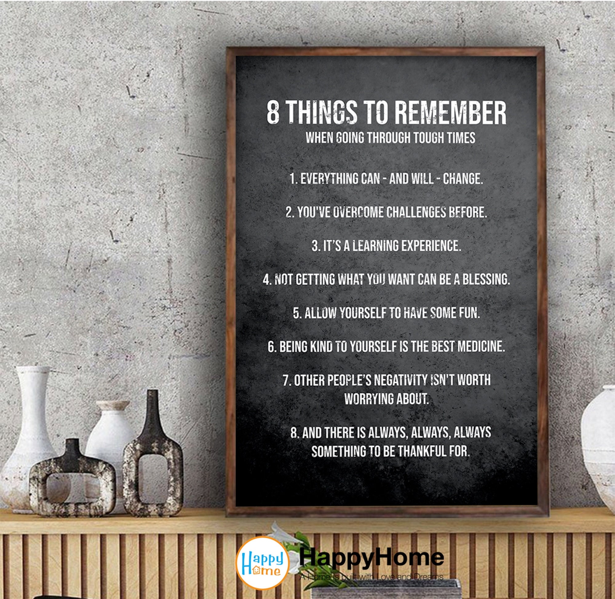 8 Things to Remember Motivational Inspirational Wall Art Ver. 2 ...