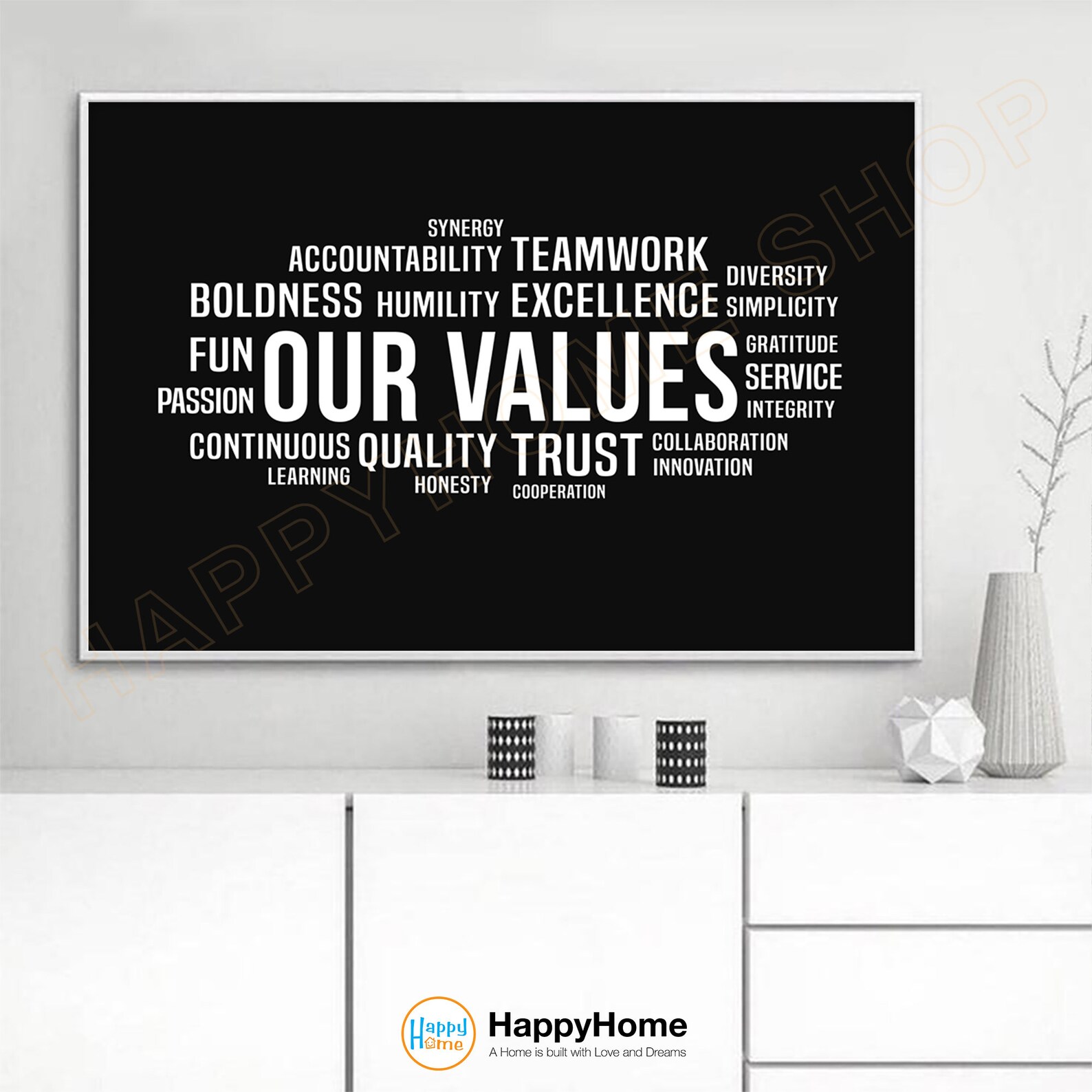 Our Values Wall Art Business Core Values Office Decor - Etsy