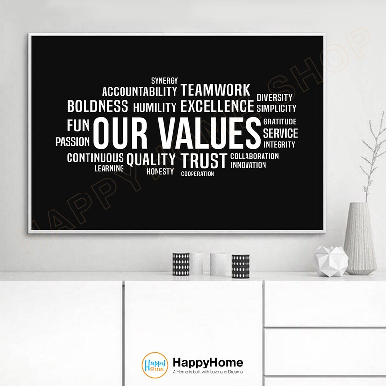 Our Values Wall Art Business Core Values Office Decor - Etsy