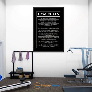 Gym Rules Wall Art Workout Room Decor Gym Poster Fitness Sign Prints ...