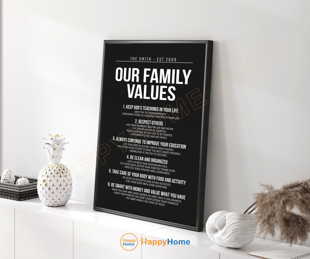 Personalized Family Values Sign Custom Our Family Values Personalized ...