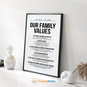 Personalized Family Values Sign Custom Our Family Values Personalized ...