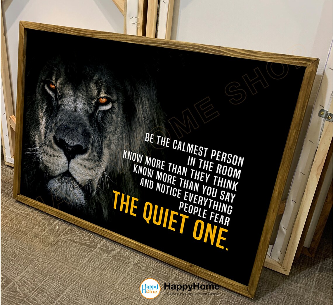 Lion Wall Art Be the Calmest Person in the Room Motivational Quotes ...
