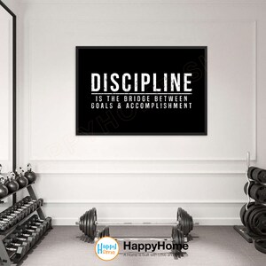 Discipline Definition Wall Art Workout Room Decor Gym Poster Fitness ...