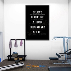 Gym Values Quotes Wall Art Workout Room Decor Gym Poster Fitness Prints ...