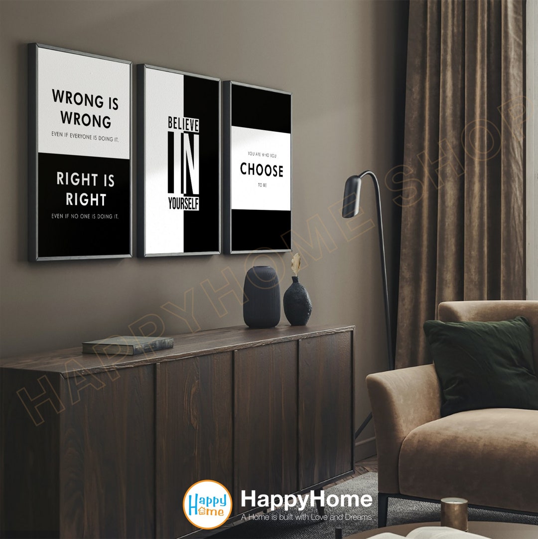 Believe in Yourself Wall Art Set Motivational Quotes Art Set ...