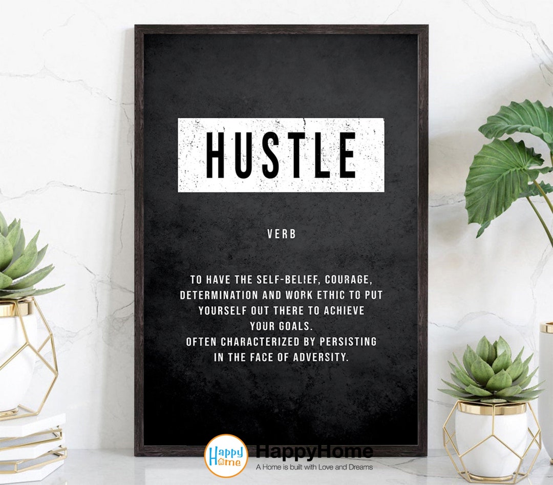 Hustle Wall Art Motivational Wall Art Poster | Inspirational Wall Art ...