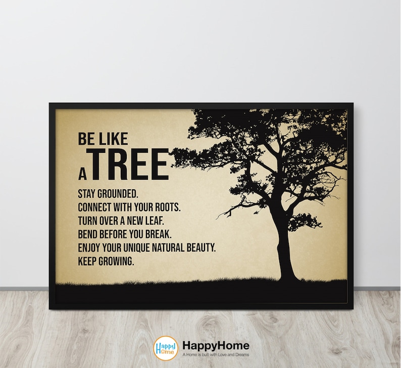 Be Like A Tree Motivational Poster Inspirational Wall Art ...