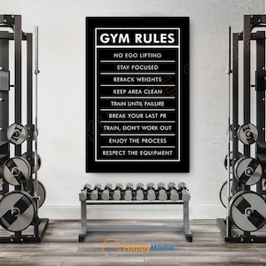 Gym Rules Wall Art Workout Room Decor Gym Poster Fitness Sign Prints ...