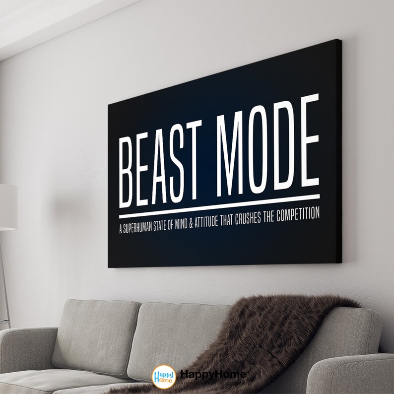 Beast Mode Definition Wall Art Motivational Poster | Inspirational Wall ...