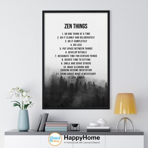 Meditation Zen Things Wall Art Motivational Inspirational Quotes Print ...