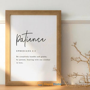Ephesians 4:2 Wall Art Patience Bible Verse Scripture Quote Prints ...