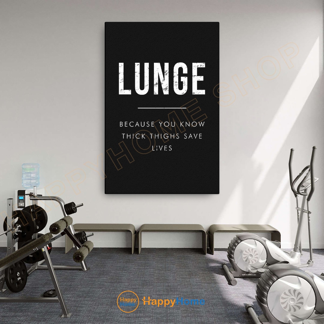 Gym Quote Wall Art Lunge Exercise Workout Room Decor Gym Poster Fitness ...