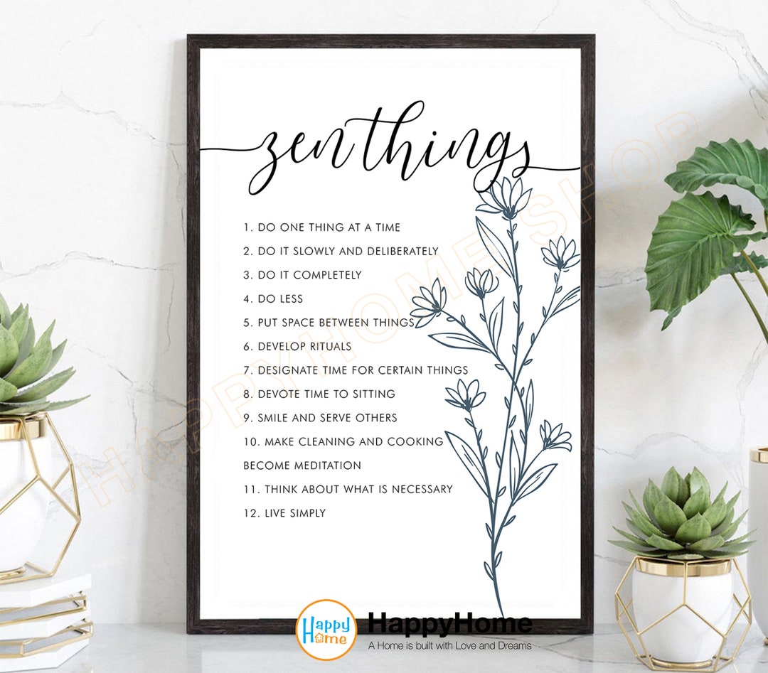 Meditation Zen Things Wall Art Motivational Inspirational Quotes Print ...