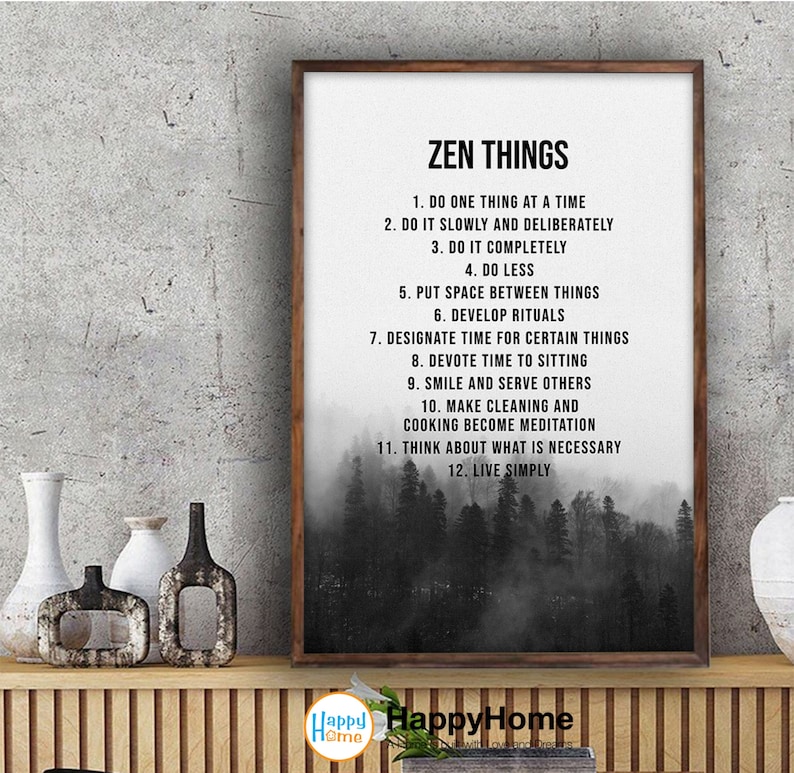 Meditation Zen Things Wall Art Motivational Inspirational Quotes Print ...