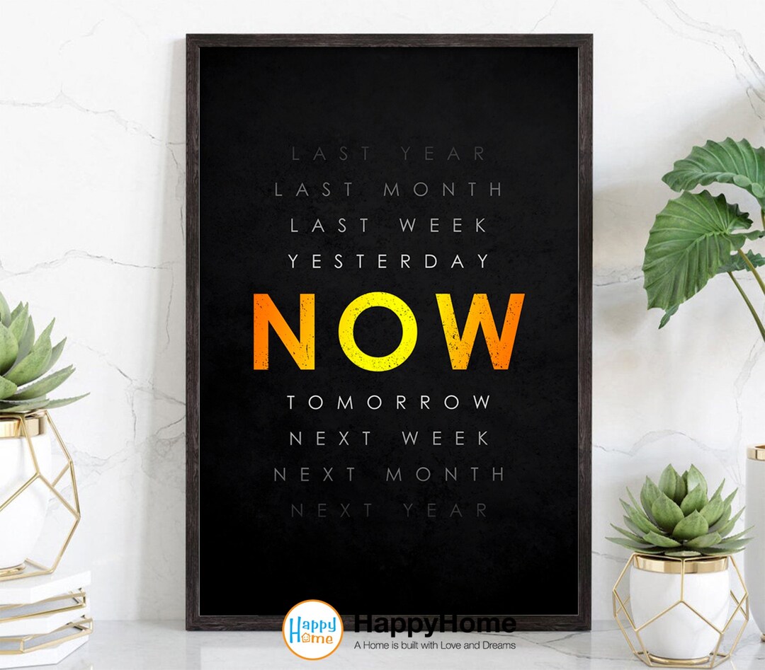 Now Motivational Wall Art | Now Definition Inspirational Wall Art ...