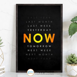 Now Motivational Wall Art | Now Definition Inspirational Wall Art ...