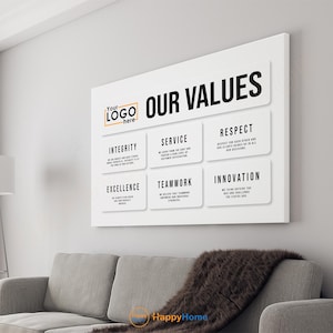 Personalized Company Our Values Wall Art Business Core Values Decor ...