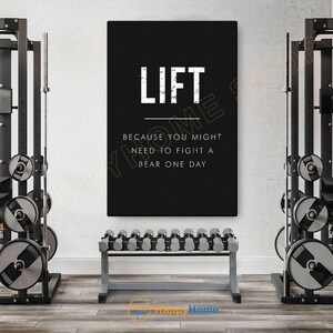 Gym Quote Wall Art Lift Exercise Workout Room Decor Gym Poster Fitness ...