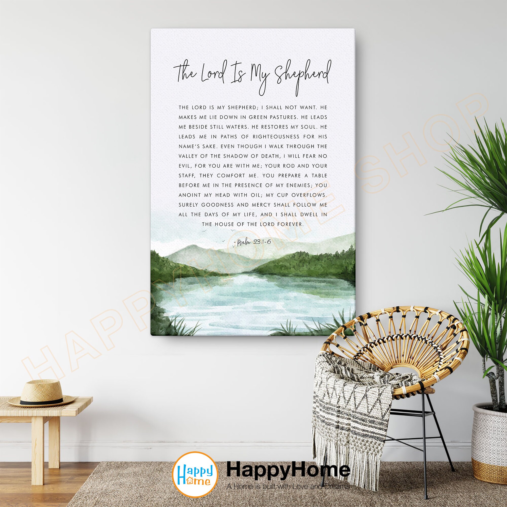 Psalm 23 ESV the Lord is My Shepherd Bible Verse Wall Art Scripture ...