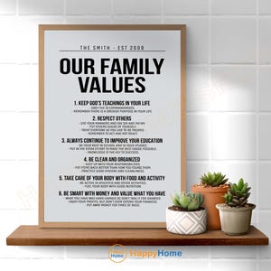 Personalized Family Values Sign Custom Our Family Values Personalized ...