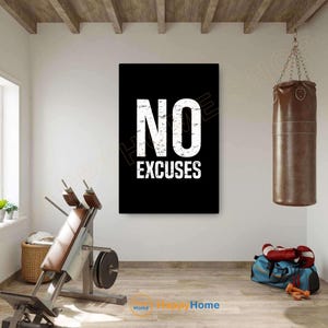 No Excuses Wall Art Gym Poster Fitness Sign Art Gym Room Decor ...