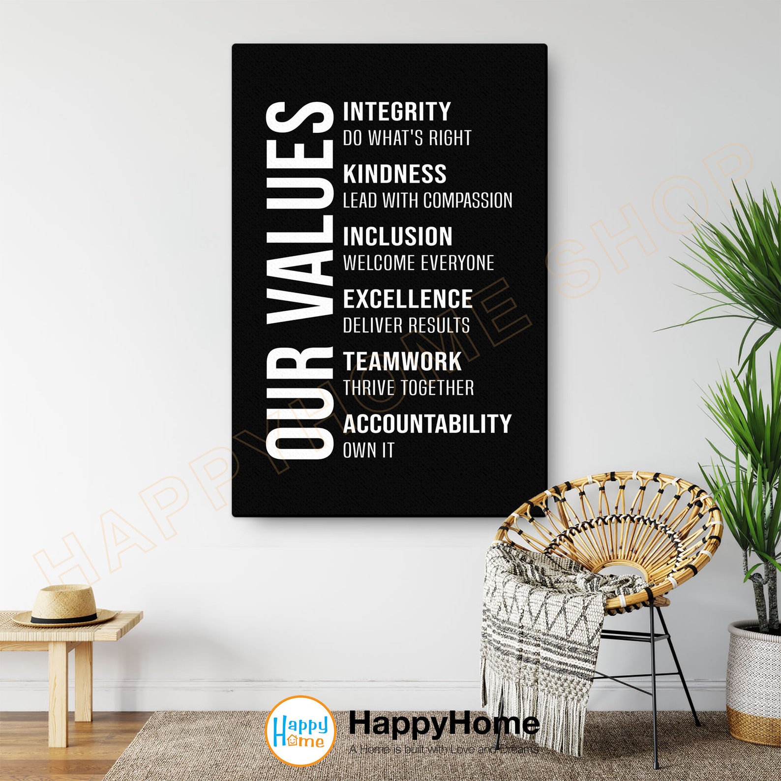 Our Values Wall Art Business Core Values Office Decor - Etsy