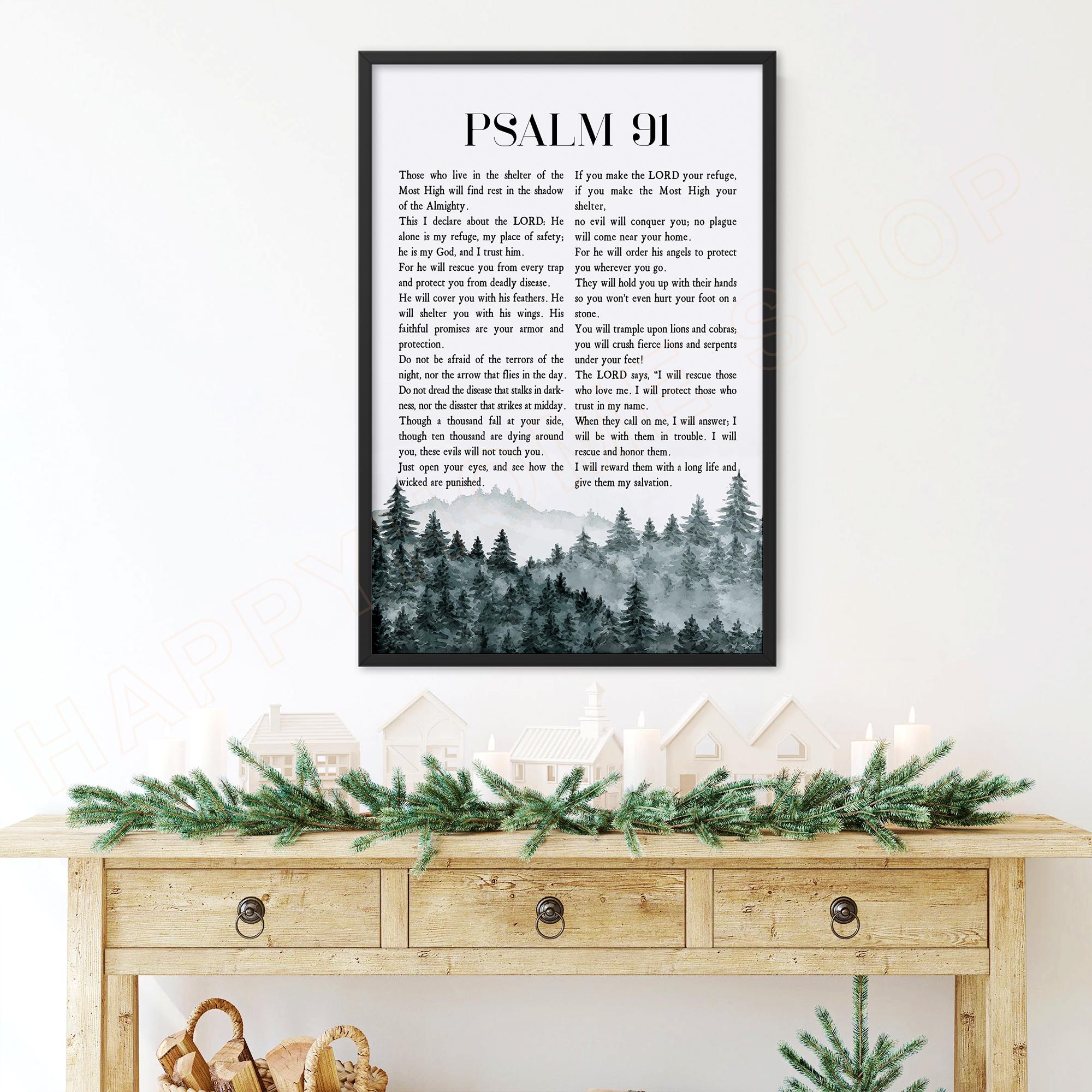 Psalm 91 Tapete Psalm 91 Bijbelvers Kunst Aan De Muur, Digitale