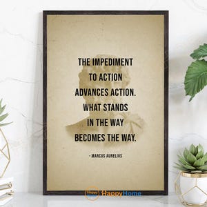 Marcus Aurelius Quote Wall Art What Stands in the Way Becomes the Way ...