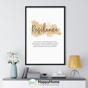 Resilience Definition Poster Motivational Wall Art | Inspirational Wall ...